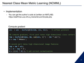 Nearest Class Mean Metric Learning | PPT