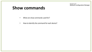 Configlets, compliance, RBAC & reports - Network Configuration Manager | PPT