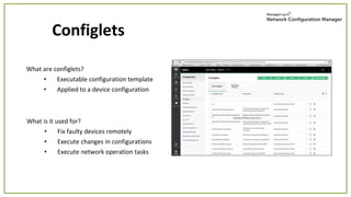 Configlets, compliance, RBAC & reports - Network Configuration Manager | PPT