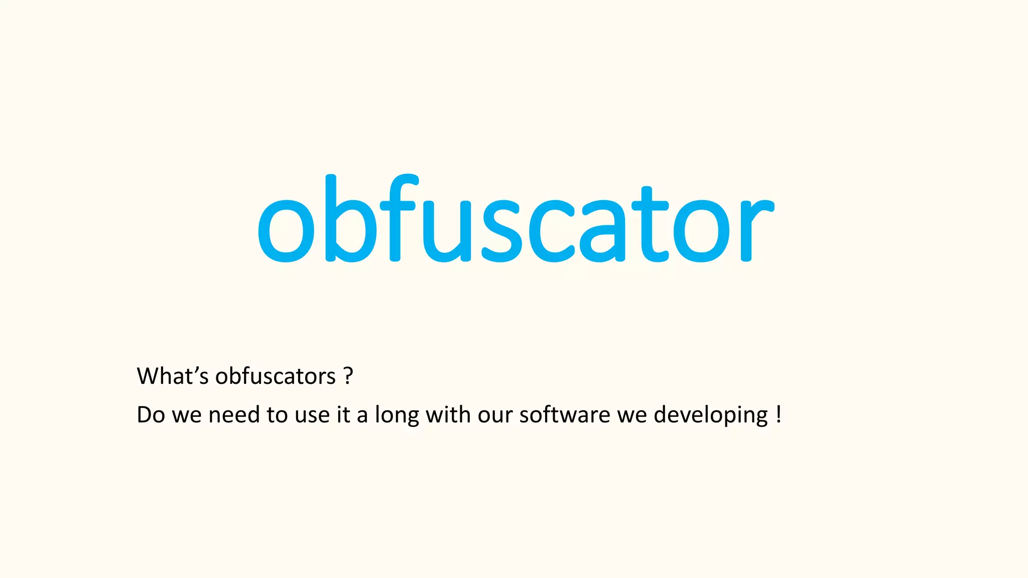 Obfuscator | PPT