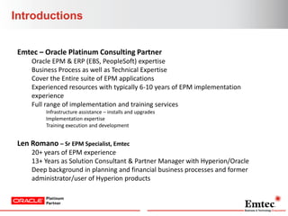 NCOAUG Training Day 2013: Hyperion Essbase to Hyperion Planning at US ...