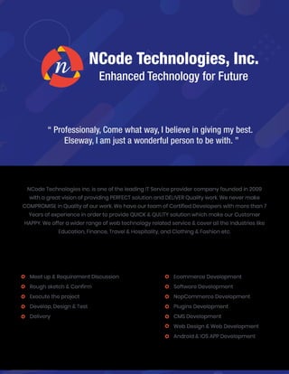 NCode Technologies Inc Portfolio | PDF