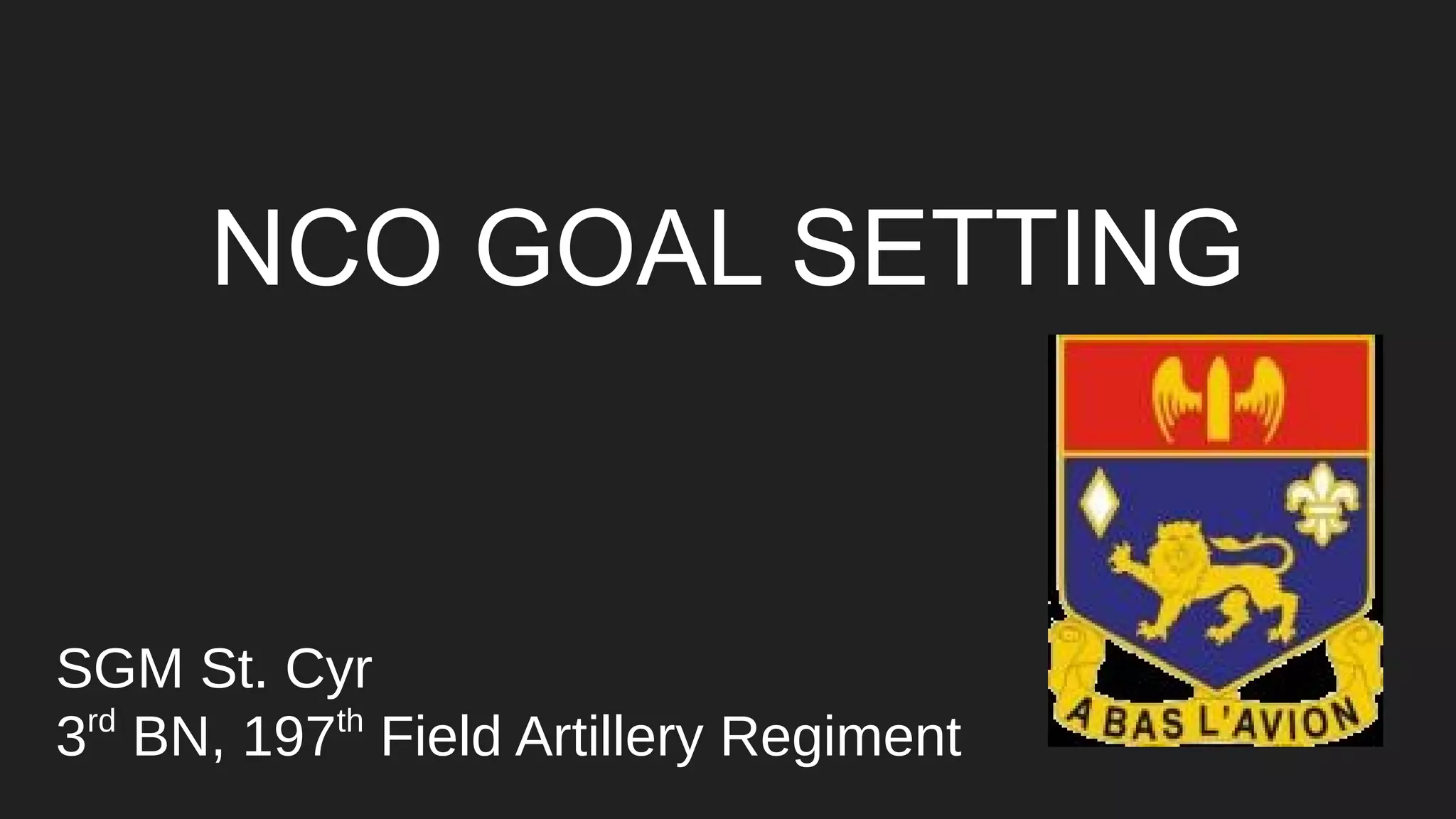 NCO Goal Setting | PDF