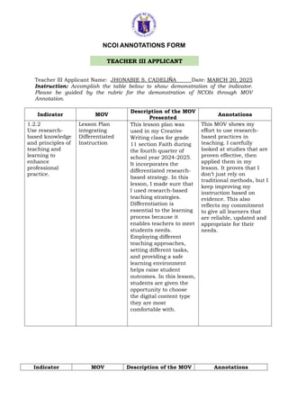 NCOI Annotations Form for Teacher VII Applicant.docx