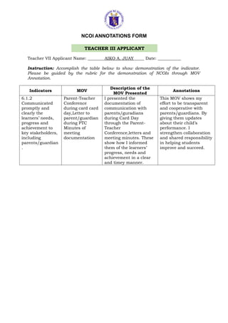 NCOI Annotations Form for Teacher VII Applicant.docx
