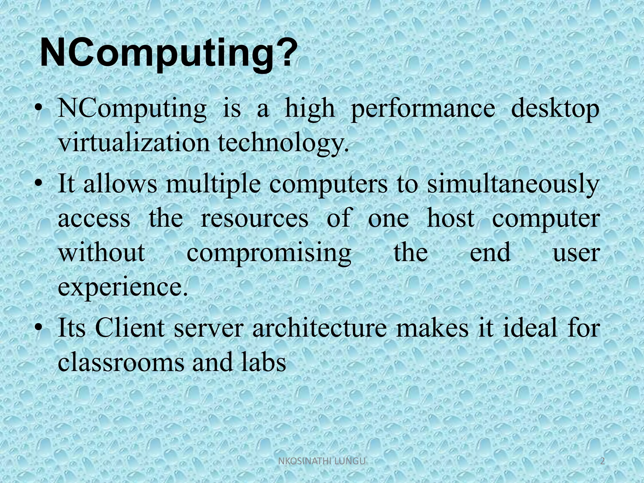 NComputing - A brief overview | PPTX