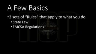 Federal Motor Carrier Rules and Regulations | PPTX