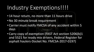 Federal Motor Carrier Rules and Regulations | PPTX