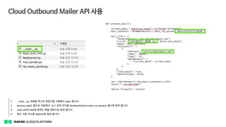 네이버클라우드플랫폼 온라인 교육 시리즈 - Cloud Outbound Mailer로 매일아침 뉴스받기(허창현 클라우드 솔루션 아키텍트) | PPT