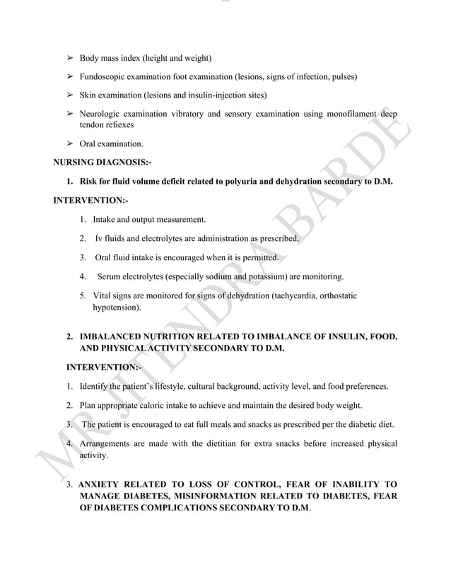 NURSING CARE PLAN Diabetes Mellitus PDF | PDF | Diabetes | Diseases and ...