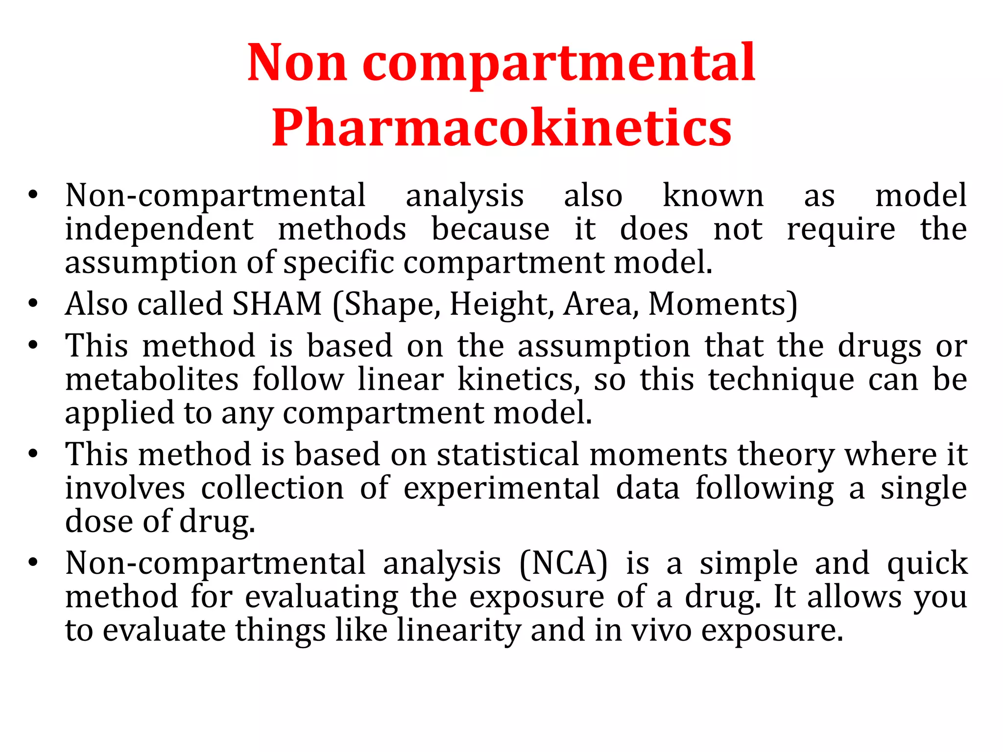Non compartmental modelling | PPTX