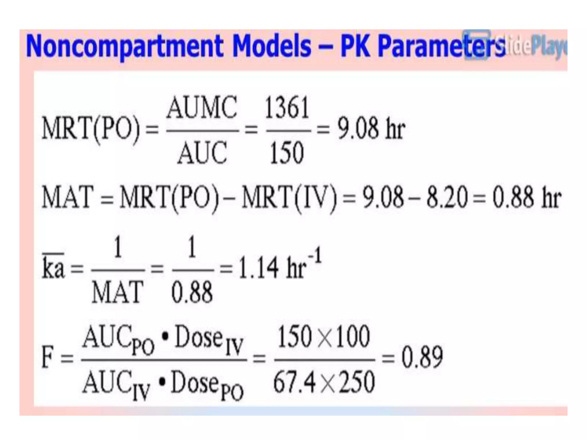 Non compartmental modelling | PPTX