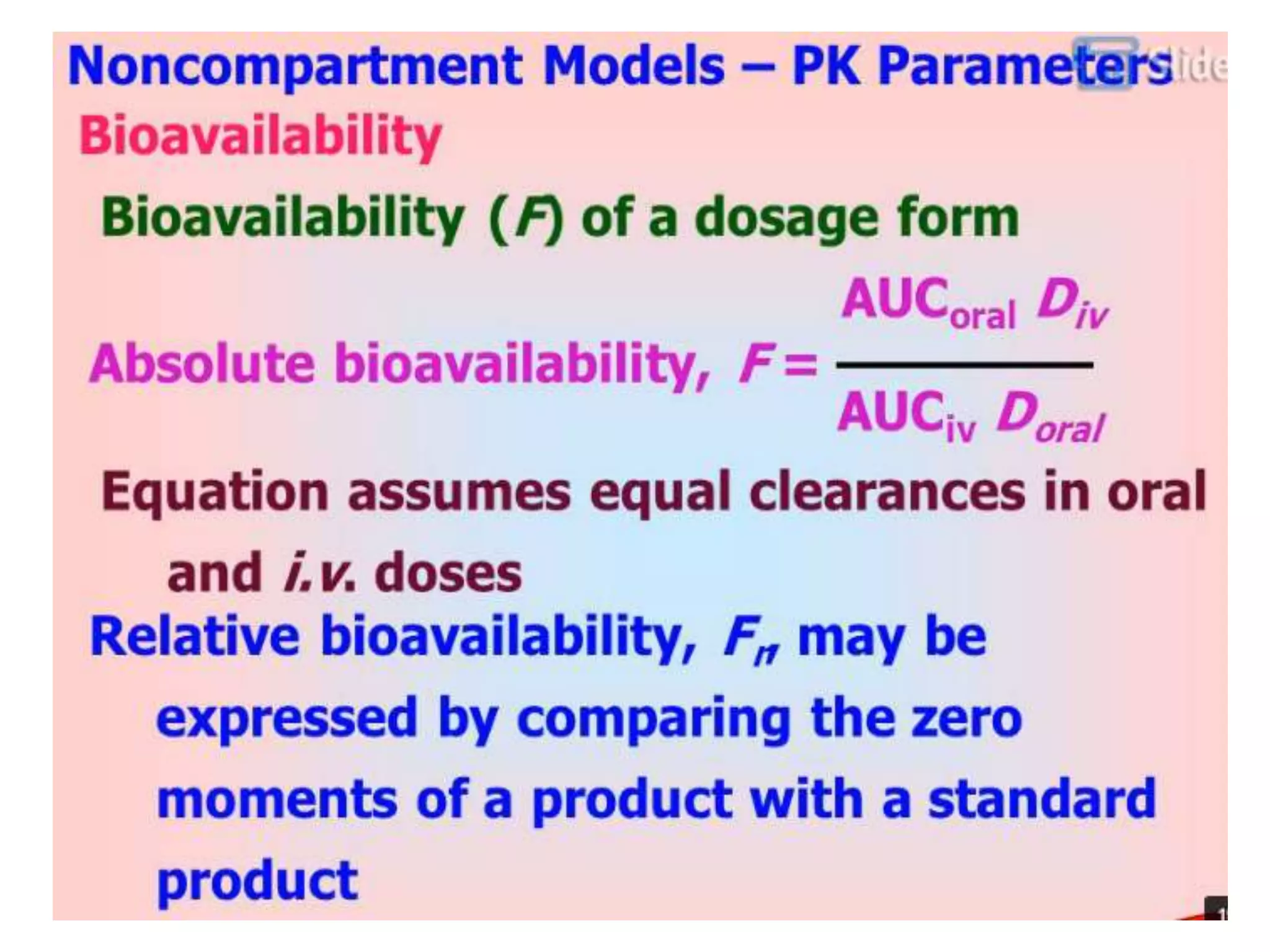 Non compartmental modelling | PPTX