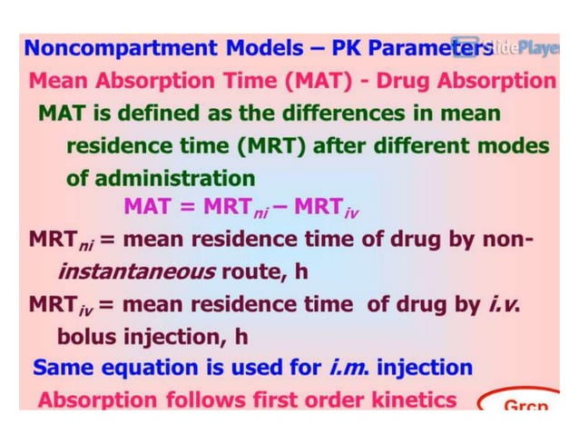 Non compartmental modelling | PPTX