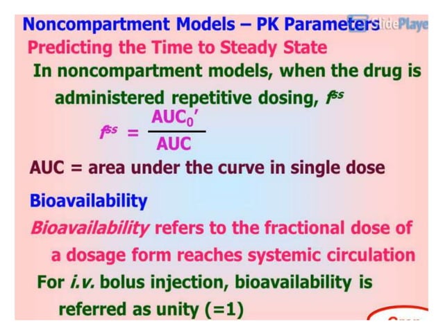 Non compartmental modelling | PPTX