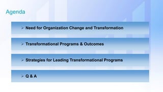 Leading Transformation Programs in Large / Global Organizations | PPT