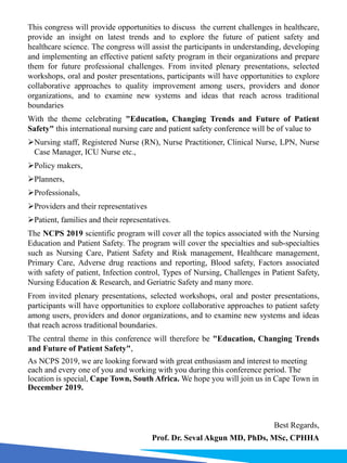 2nd International Conference on Nursing Care and Patient Safety | PDF