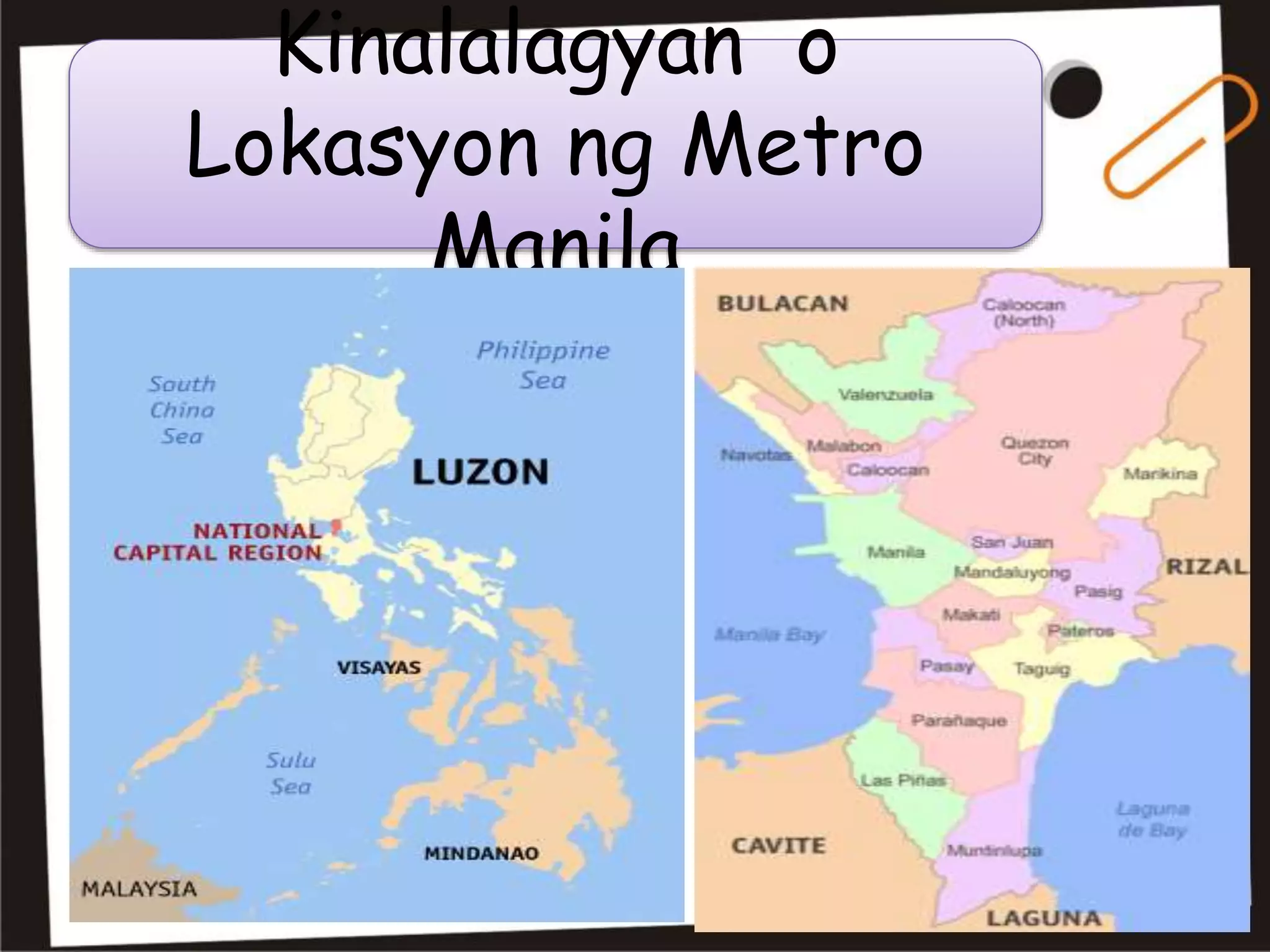 Kinalalagyan ng mga lungsod at Munisipalidad sa NCR | PPTX