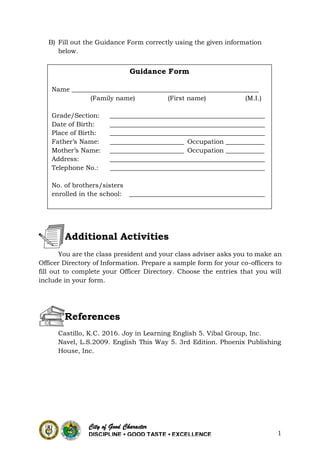 English 5 Module First Quarter - Module 1 | PDF