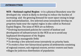 NCR-regional planning.ppt done by surat mtech | PPT