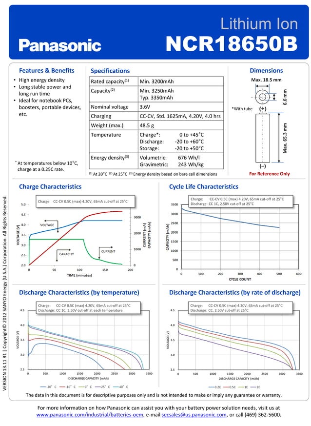 Ncr18650b | PDF | Consumer Electronics | Technology & Computing