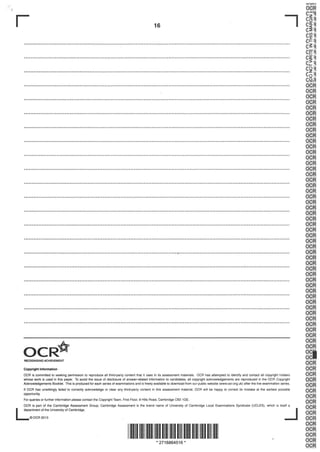 Back Page - Unit B322 Exam Paper - Summer 2013 | PDF