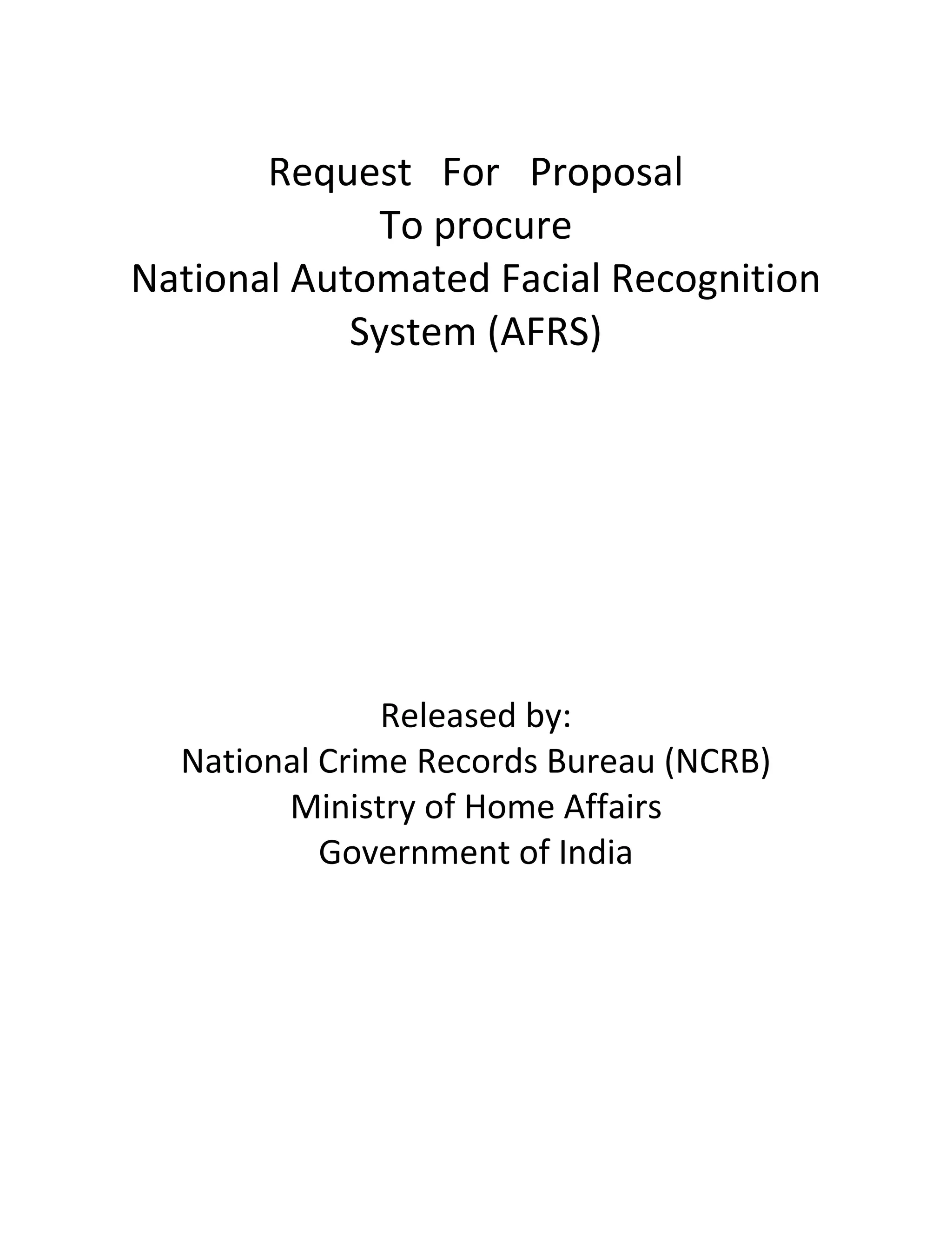NCRB AFRS proposal | PDF