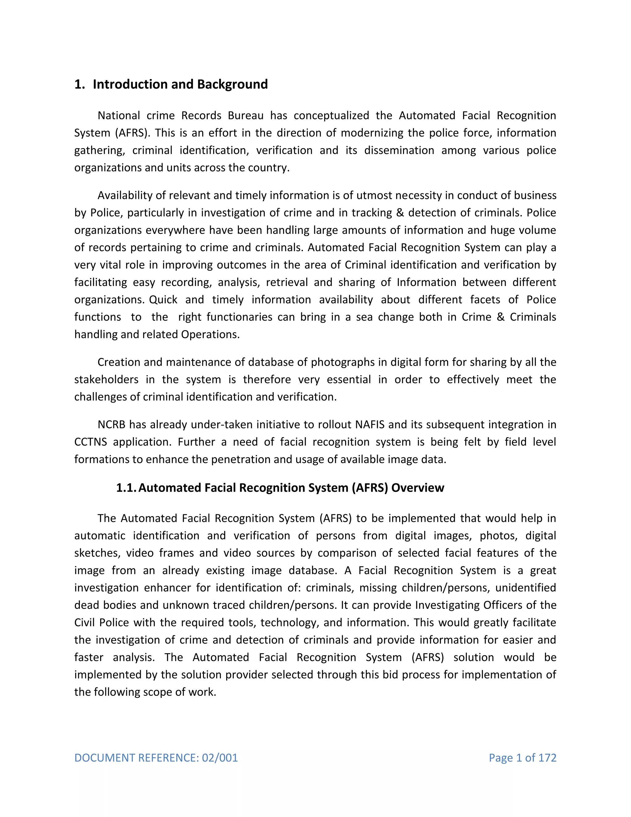 NCRB AFRS proposal | PDF