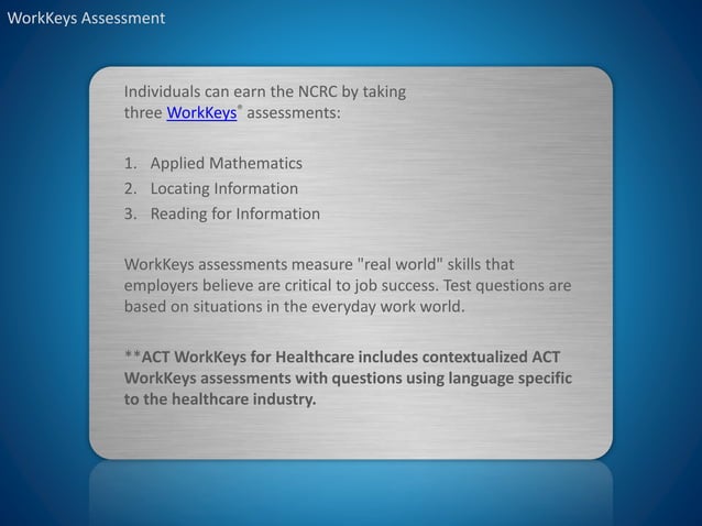 National Career Readiness Certification: An Overview | PPT