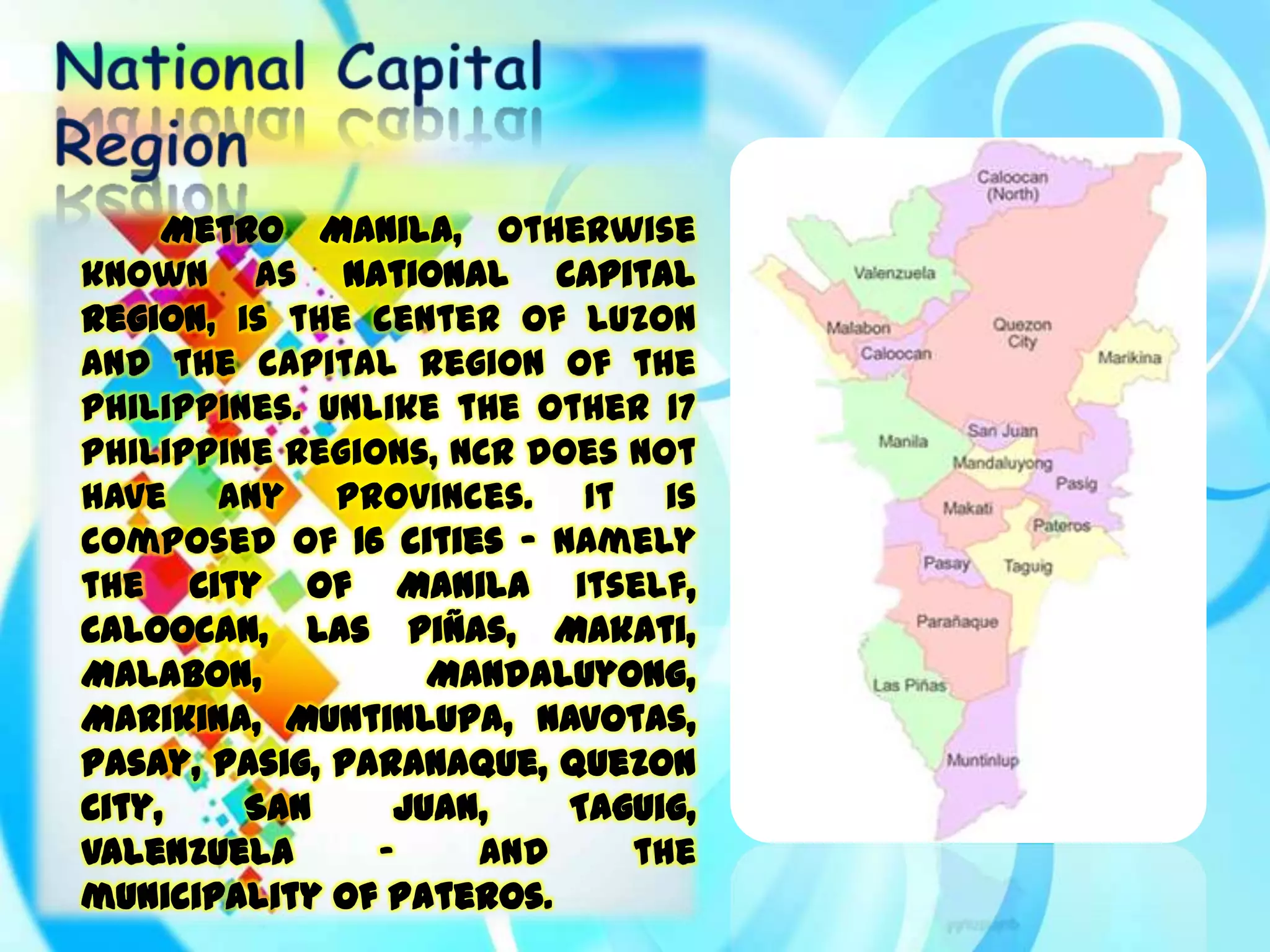 National Capital Region (NCR) | PPTX