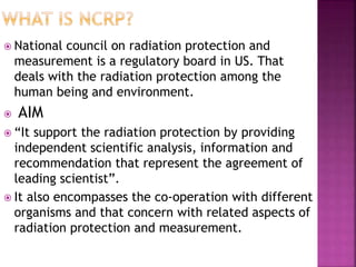 NCRP National Council On Radiation Protection | PPTX