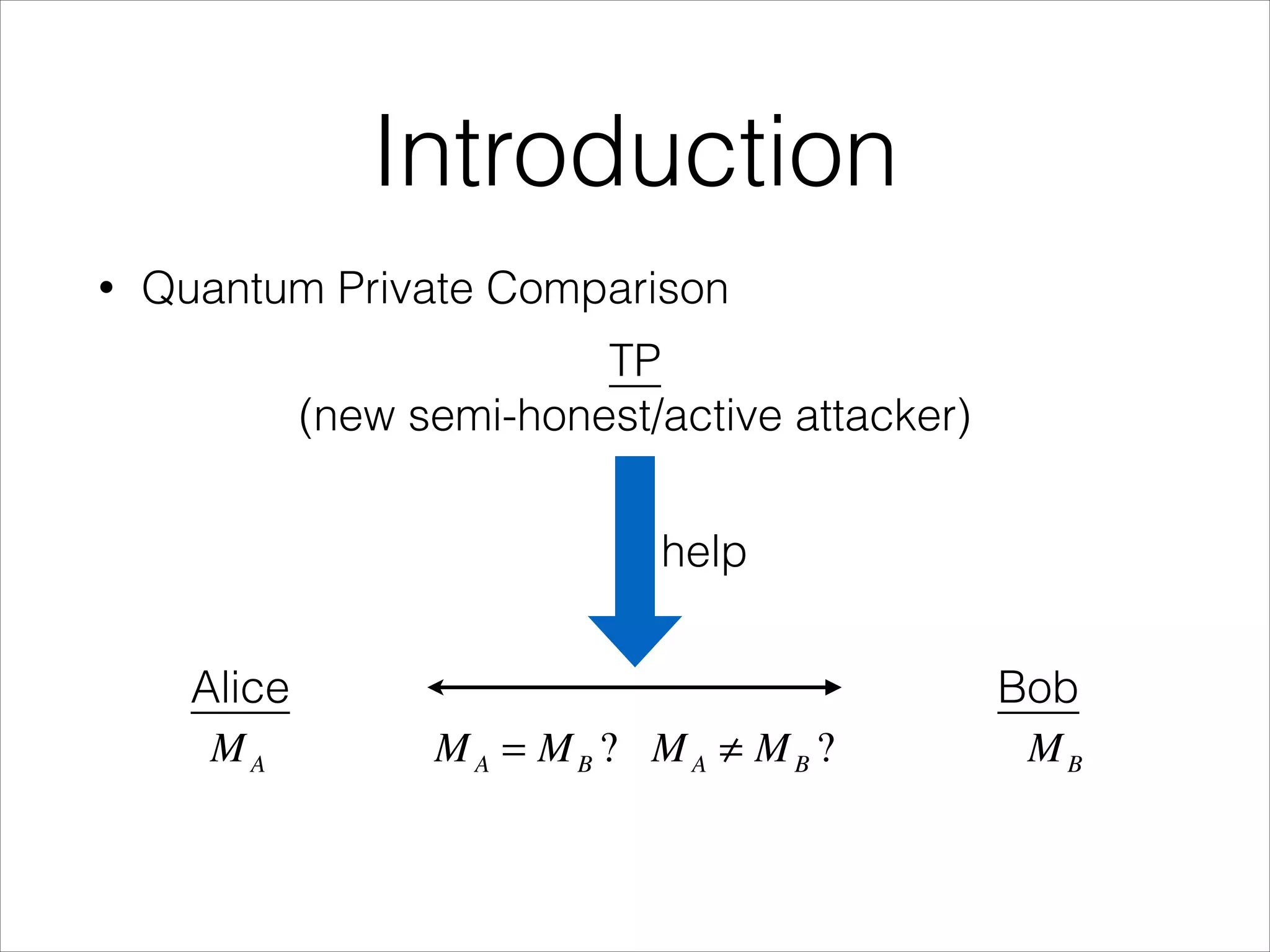 Quantum Private Comparison based on Entanglement Swapping among EPR Pairs | PPT