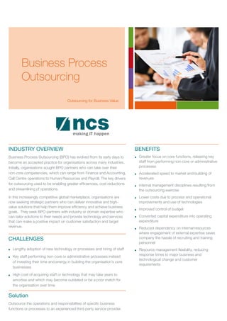 Ncs business process outsourcing | PDF