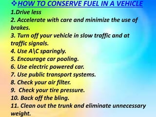 FUEL CONSERVATION | PPTX