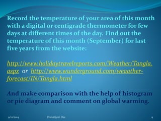 Project Ideas for School students on Weather & Climate | PPTX