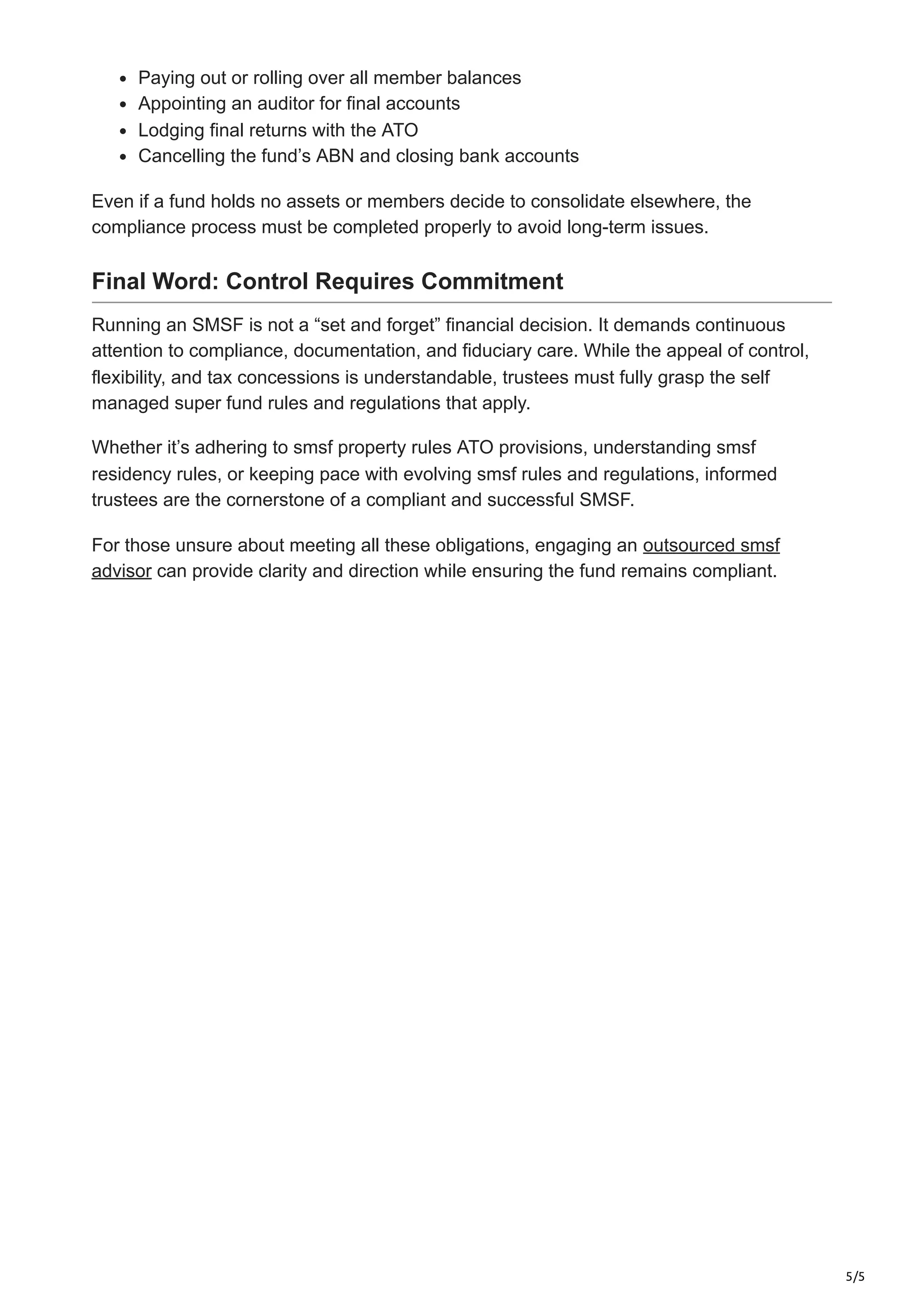 Essential Self Managed Super Fund Rules to Know | PDF