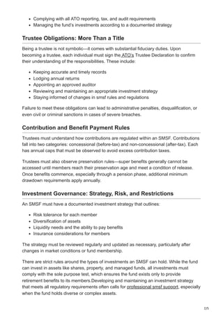 Essential Self Managed Super Fund Rules to Know | PDF