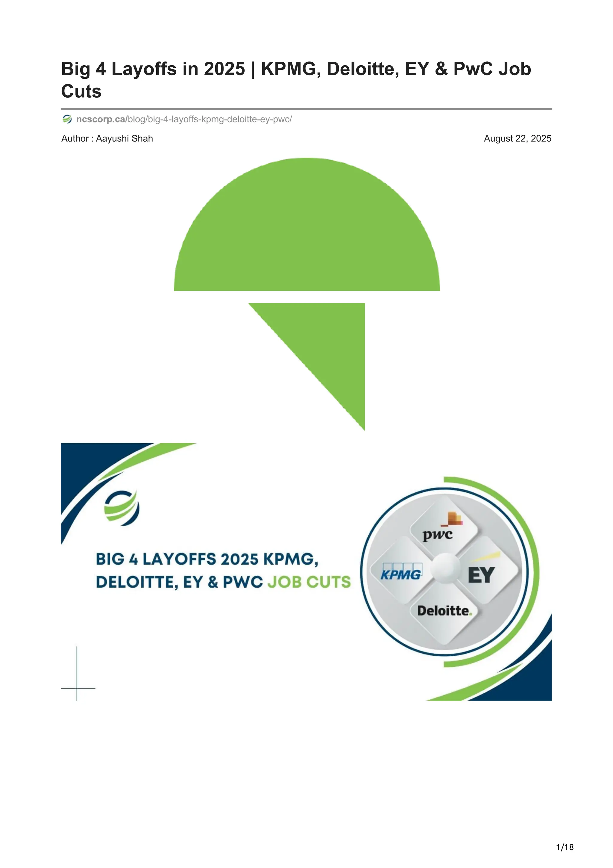 2025 Big 4 Job Cuts: Deloitte, KPMG, EY & PwC Updates | PDF