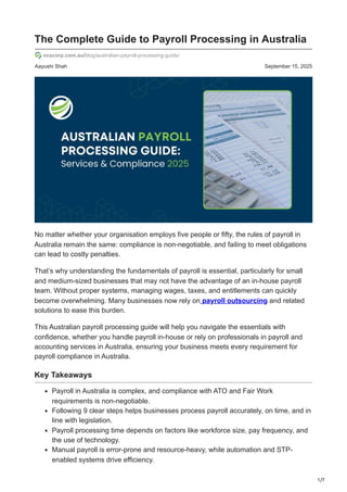 Payroll Processing Guide for Australian Businesse | PDF
