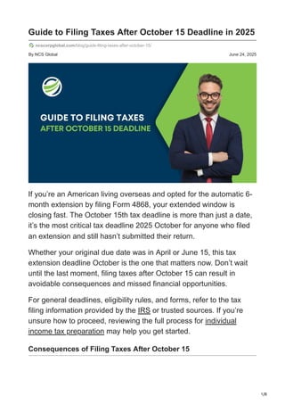 October 15 Is Closer Than You Think: What U.S. Expats Must Know About ...