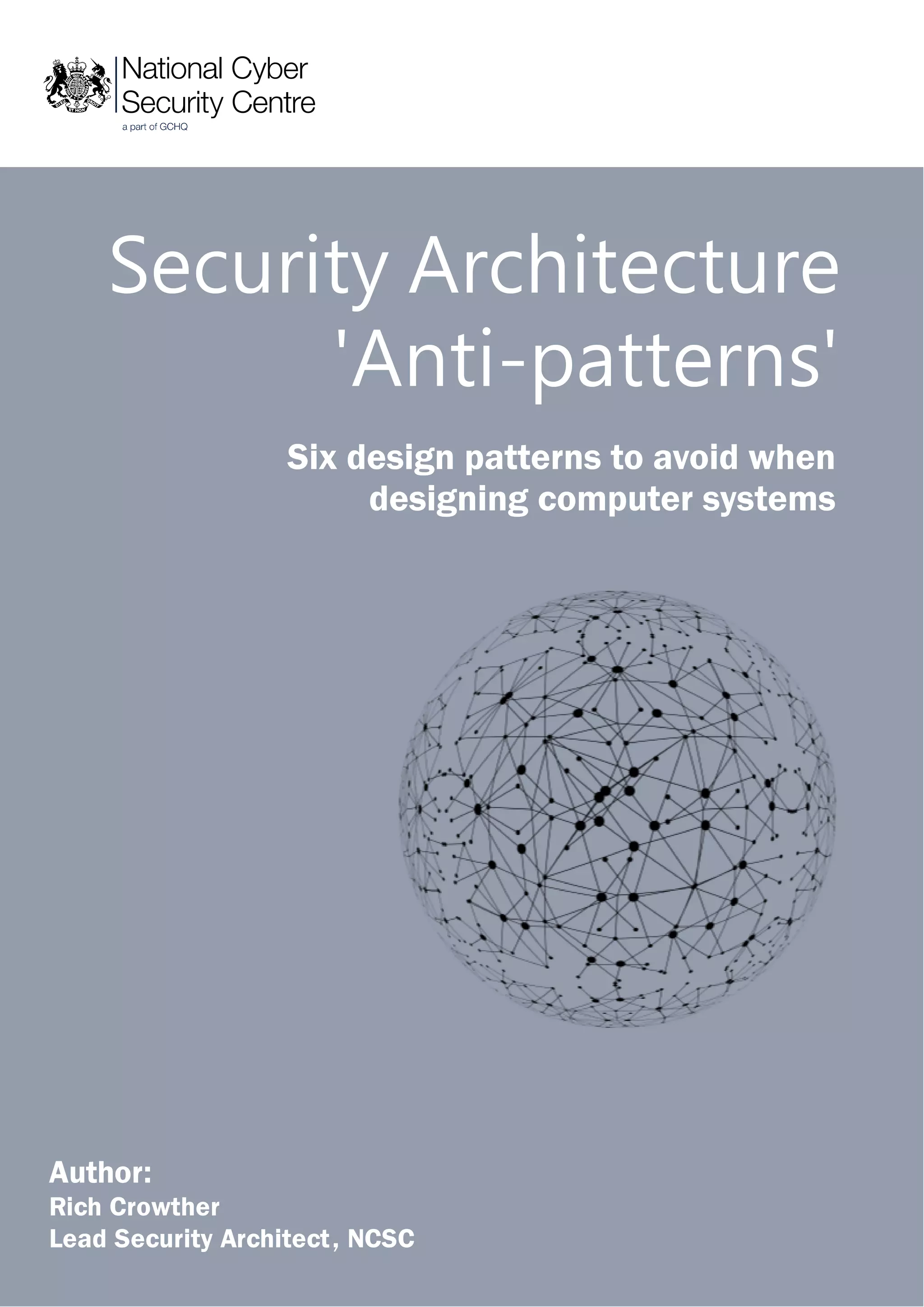 Ncsc security architecture anti patterns white paper | PDF