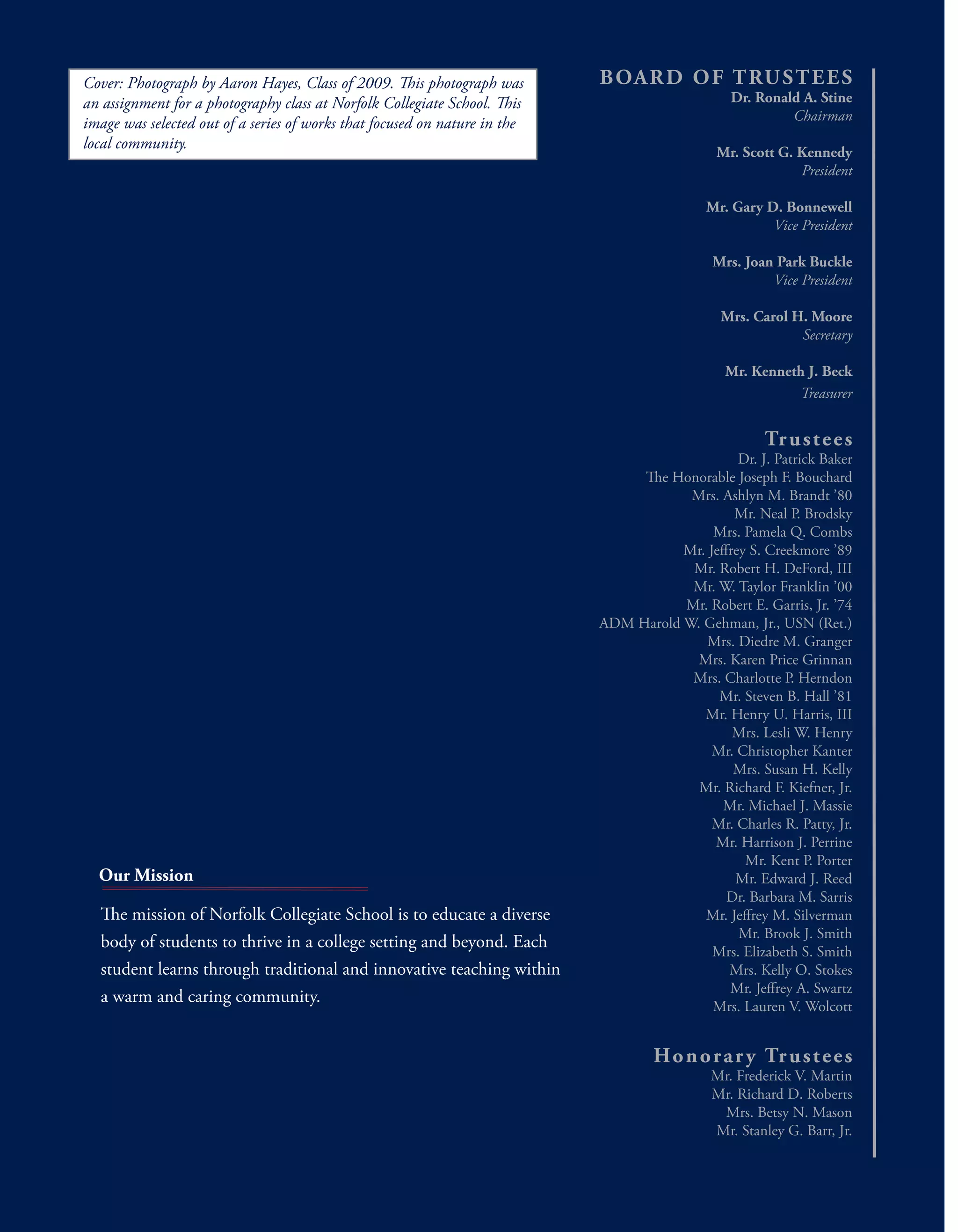 Norfolk Collegiate School Spring 2009 | PDF