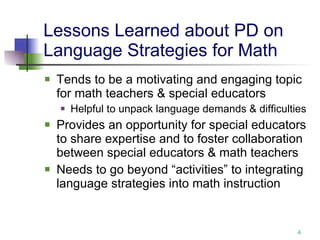 Language in the Math Classroom | PPT
