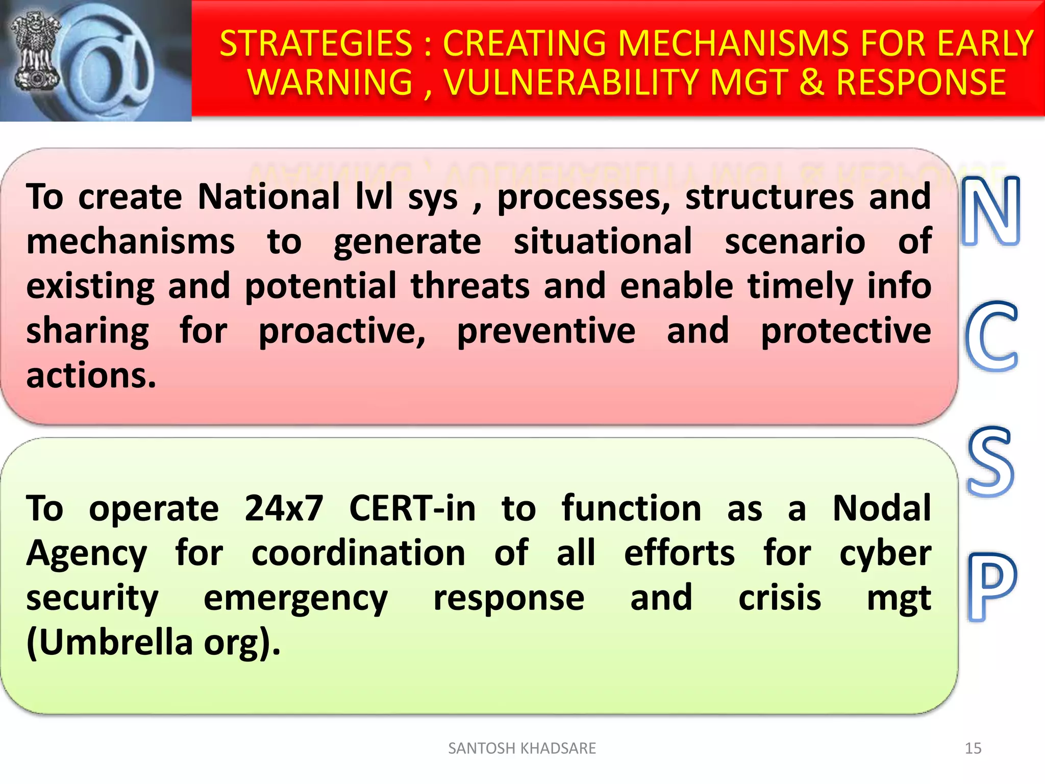 INDIAN NATIONAL CYBER SECURITY POLICY (NCSP-2013) | PPTX