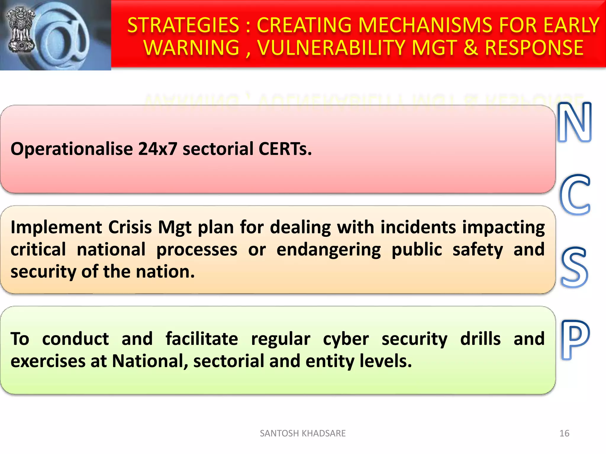 INDIAN NATIONAL CYBER SECURITY POLICY (NCSP-2013) | PPTX
