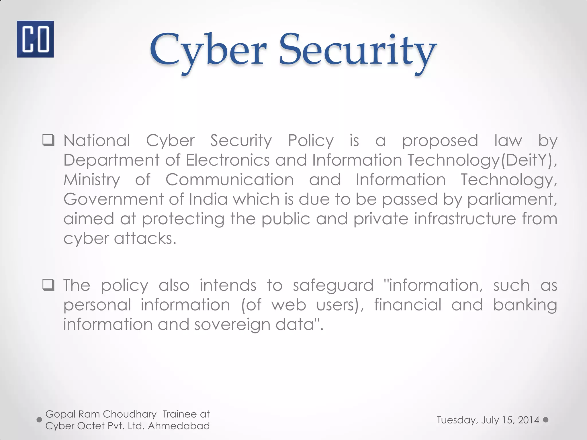 National Cyber Security Policy 2013 (NCSP) | PDF