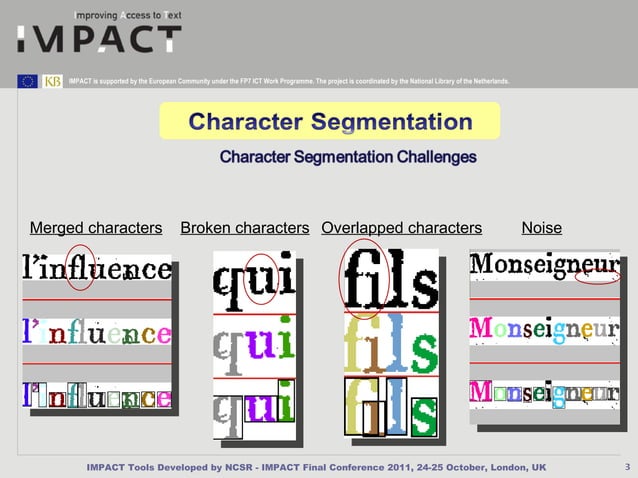 IMPACT Final Conference - NCSR - Character segmentation | PPT