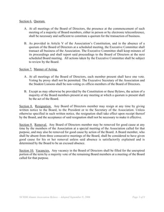 NCSSM Alumni Association By-Laws | PDF