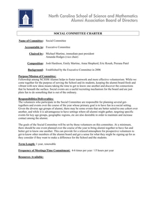 NCSSM Alumni Board Positions & Committees | PDF