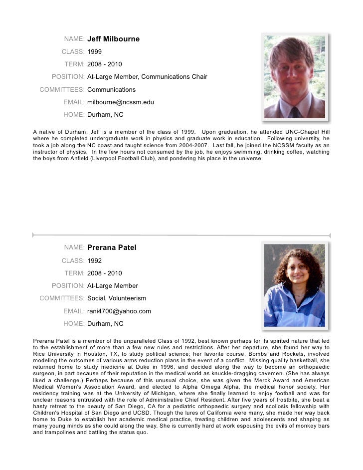 NCSSM Alumni Board Bios